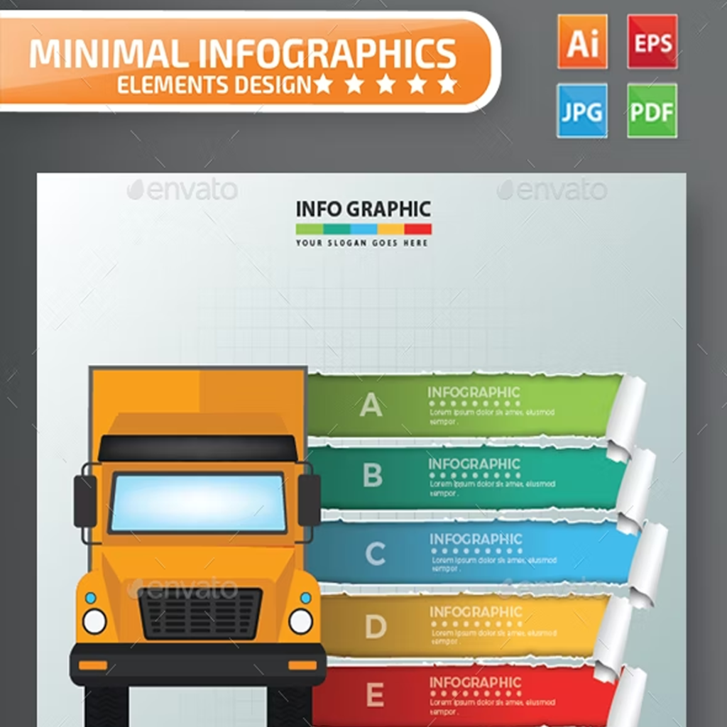 Truck Infographics Design – MasterBundles