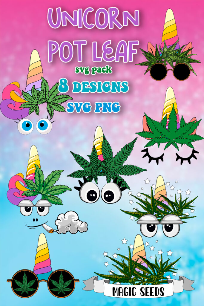 Unicorn Pot Leaf SVG – MasterBundles