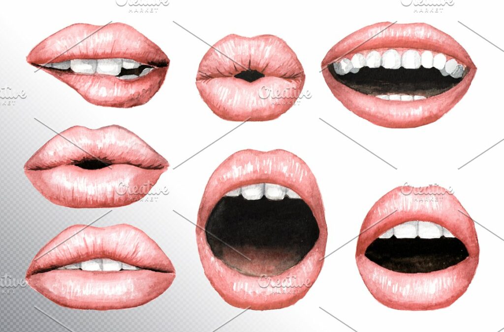 Lips. Watercolor Collection – MasterBundles