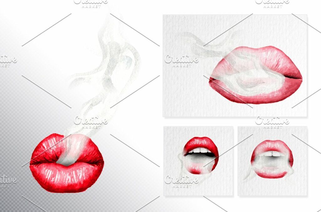 Lips. Watercolor Collection – MasterBundles