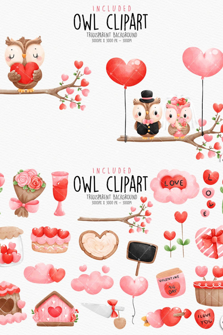 Valentine's Day Owl Clipart – MasterBundles