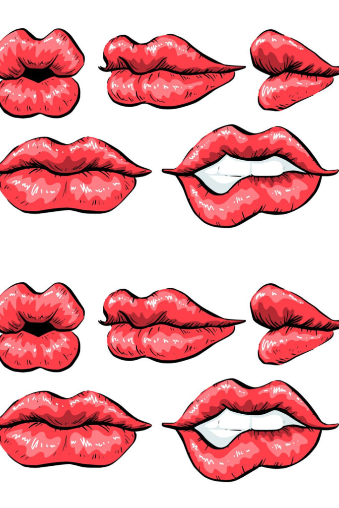 Vector Red Lips Set – MasterBundles