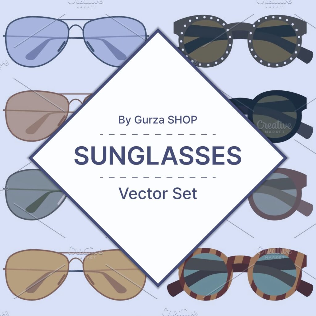 Fashion Set Sunglasses Vector Illustrations – MasterBundles