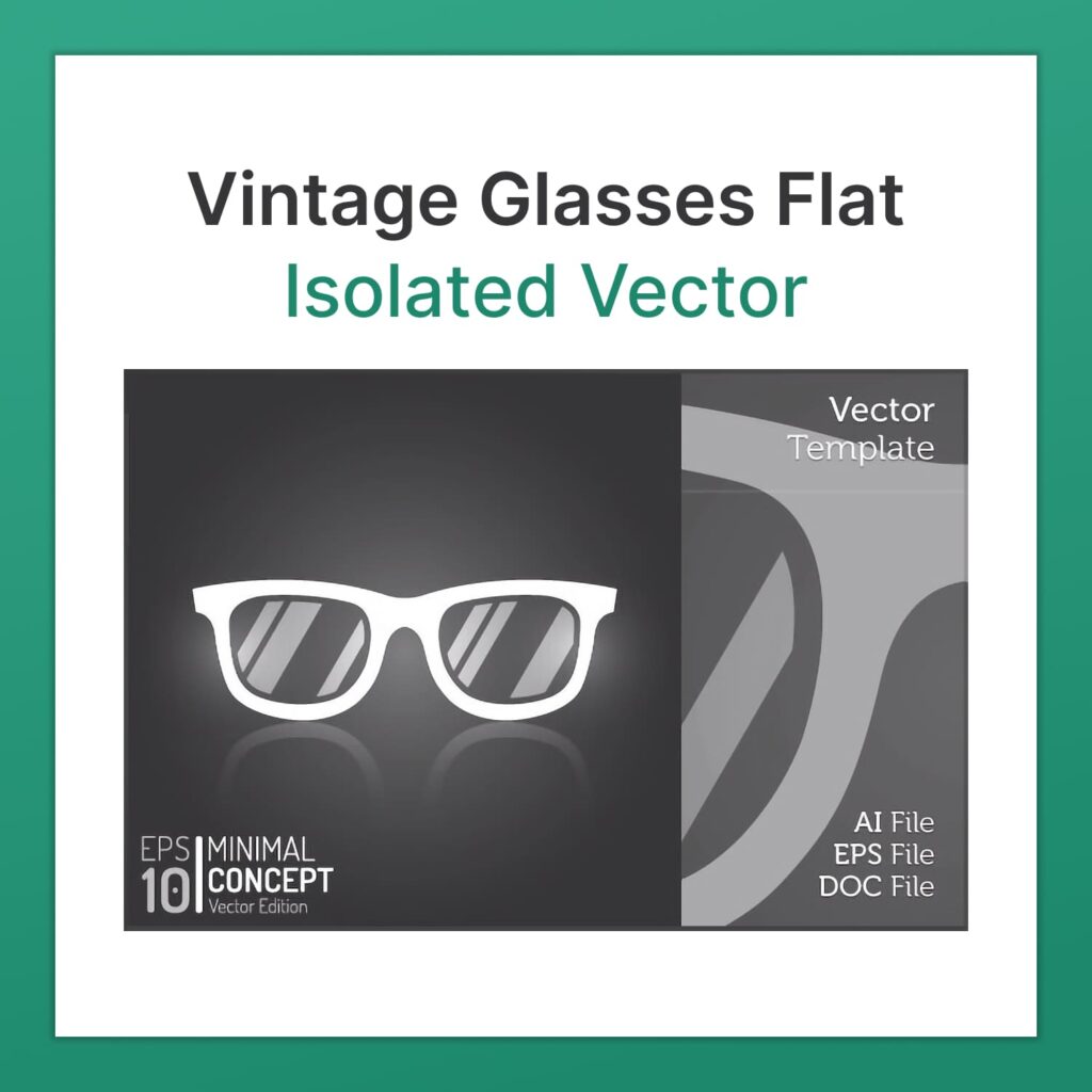 Vintage Glasses Flat Isolated Vector – MasterBundles