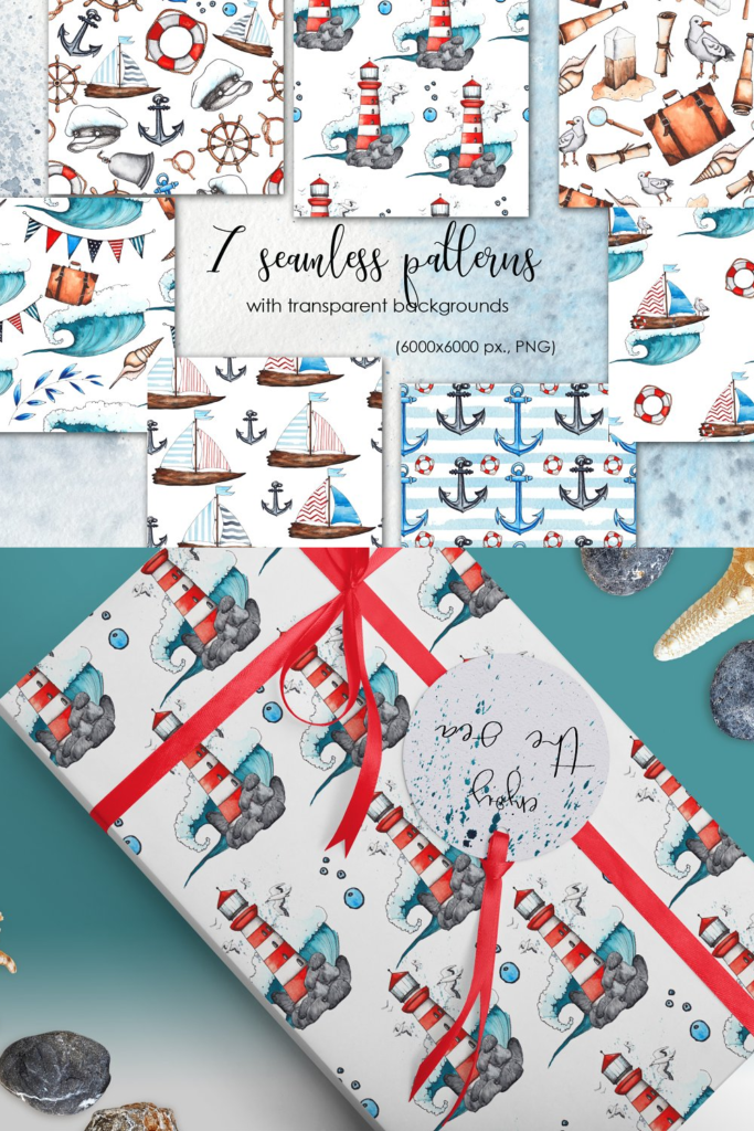 Watercolor & Graphic Nautical Set – MasterBundles