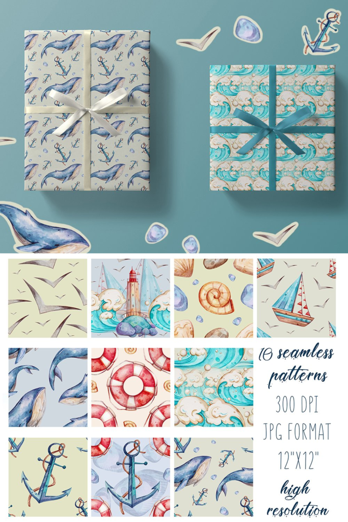 Watercolor Nautical Illustration Set – MasterBundles