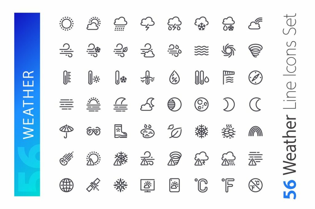 Weather Line Icons Set – MasterBundles