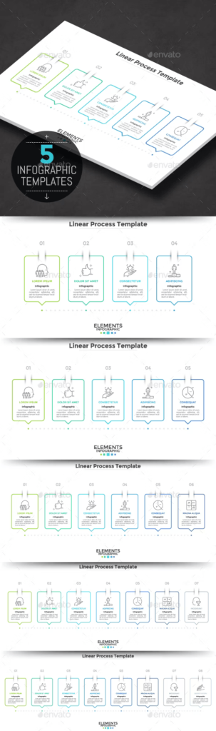 Modern Infographic Linear Template (5 Items) – MasterBundles