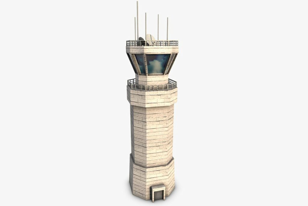 Low Poly Airbase Control Tower – MasterBundles
