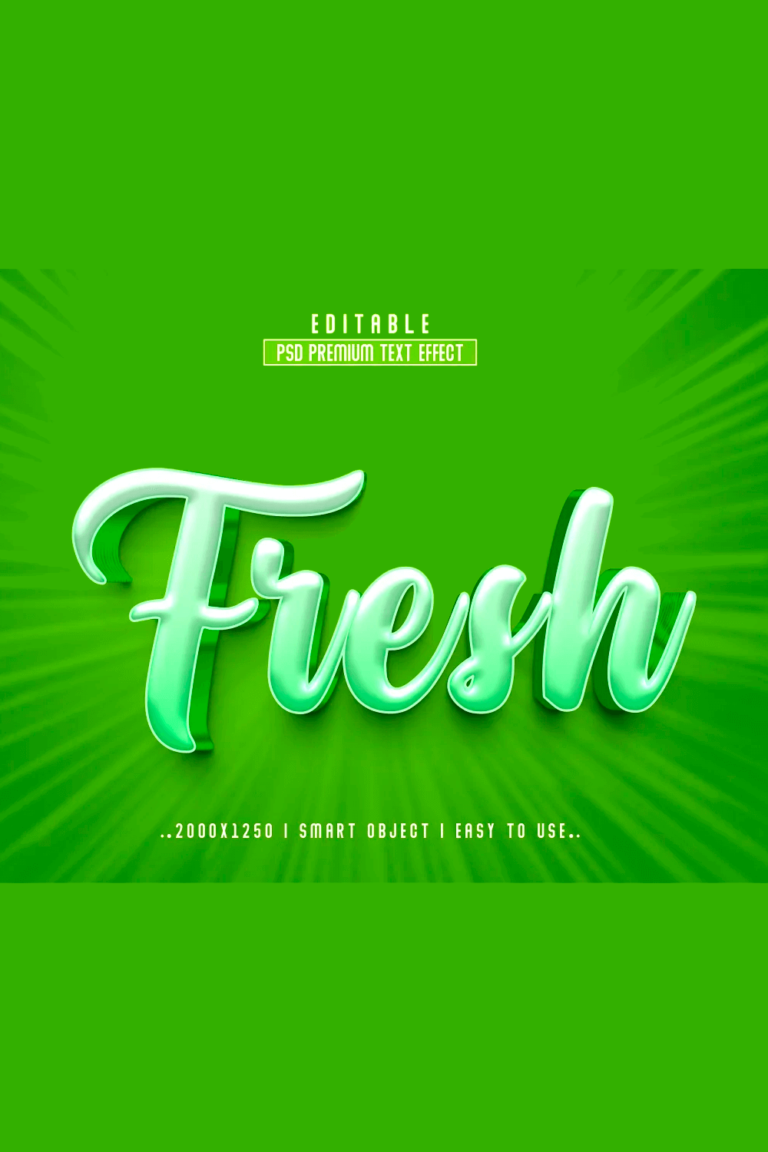 Fresh 3D Editable PSD Text Effect – MasterBundles